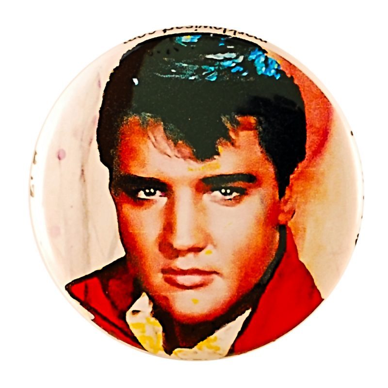 Elvis Presley pin - pinback button by Mark Lewis Art™ - eo | Mark Lewis Art