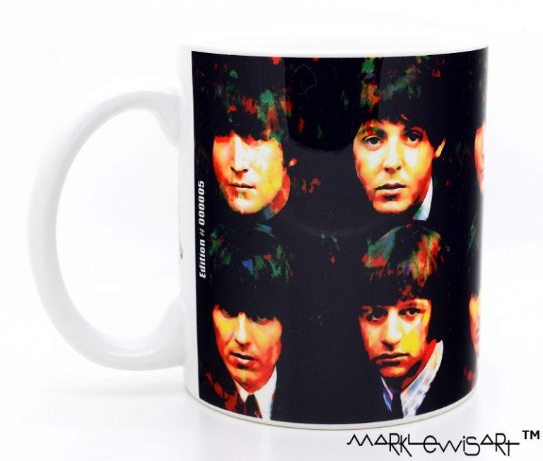 The Beatles coffee mug "Fab 4" signed collectible | Mark Lewis Art