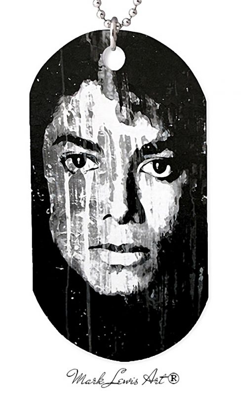 Michael Jackson necklace dog tag pendant 30" stainless steel chain, key ...
