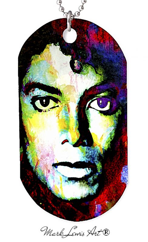 Michael Jackson necklace dog tag pendant 30" stainless steel chain, key ...