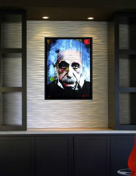 Albert Einstein wall art on canvas framed - qt lr | Mark Lewis Art
