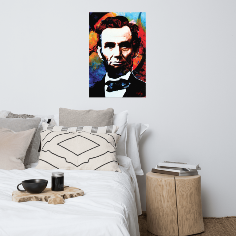 Abraham Lincoln pop art print. Hand signed wall art portrait - Knowing ...
