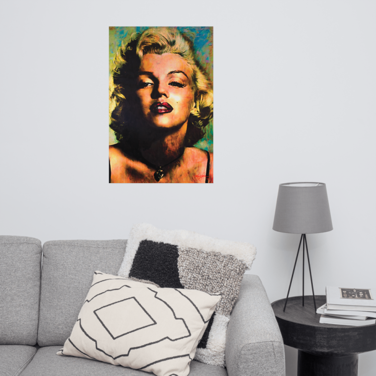 Marilyn Monroe pop art print. Hand signed wall art portrait ...