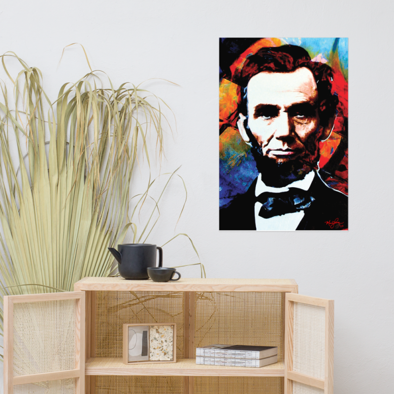 Abraham Lincoln pop art print. Hand signed wall art portrait - Knowing ...