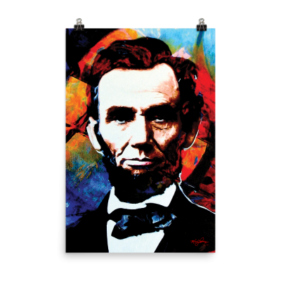 Abraham Lincoln pop art print. Hand signed wall art portrait - Knowing ...
